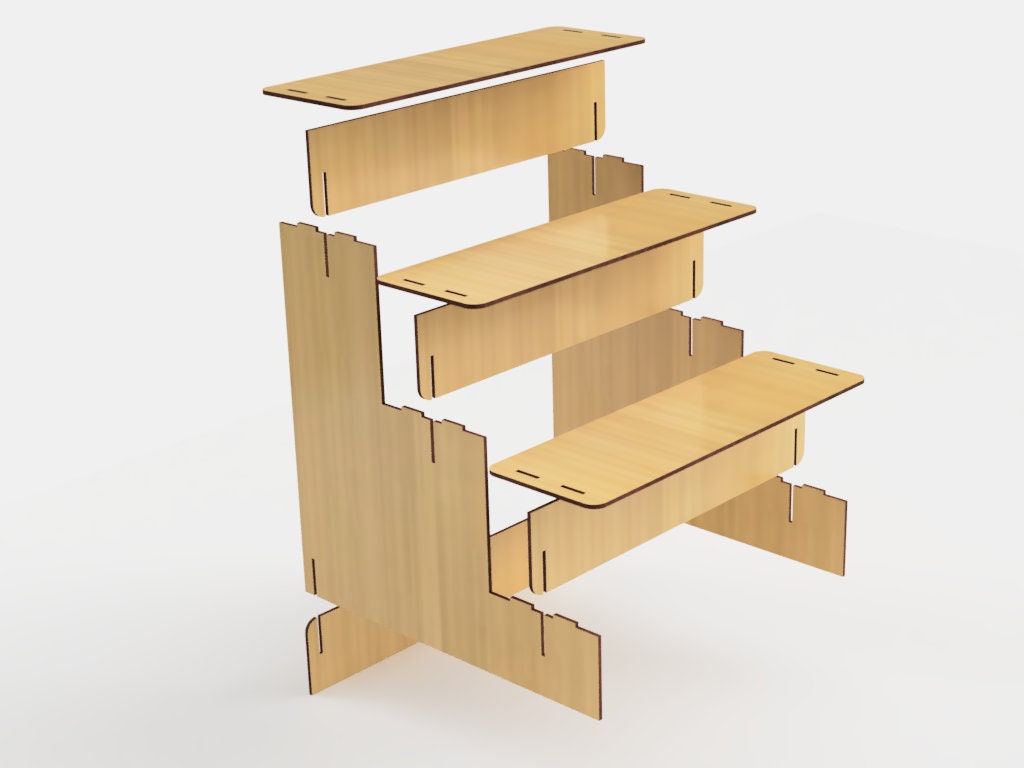 Laser Cut Retail Display Shelf Step Design, Compact Retail Riser ...