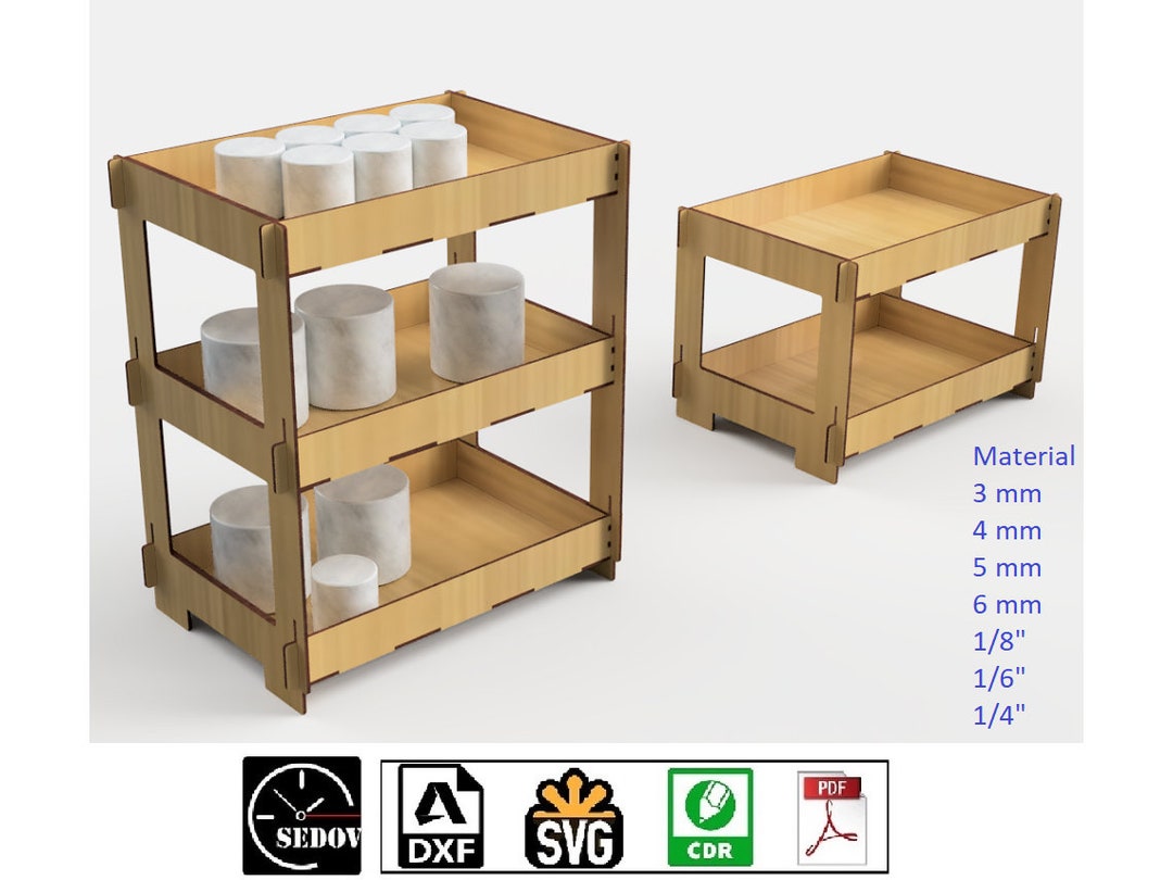 Laser Cut Storage Shelves Tool Racks Svg Files Retail Shelving Kitchen ...