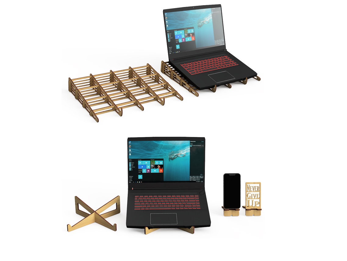 Set of 10 Laser Cut Laptop Stand Templates Variety Pack Adjustable ...