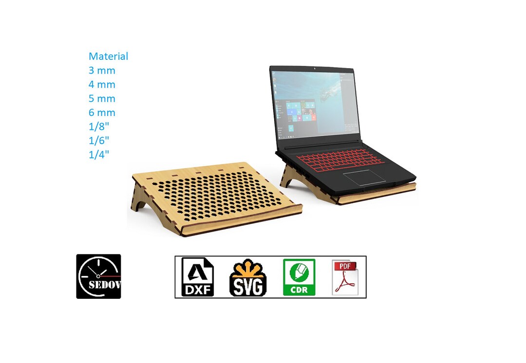 Laser Cut Laptop Stand With Ventilation Holes Ergonomic and Convenient ...