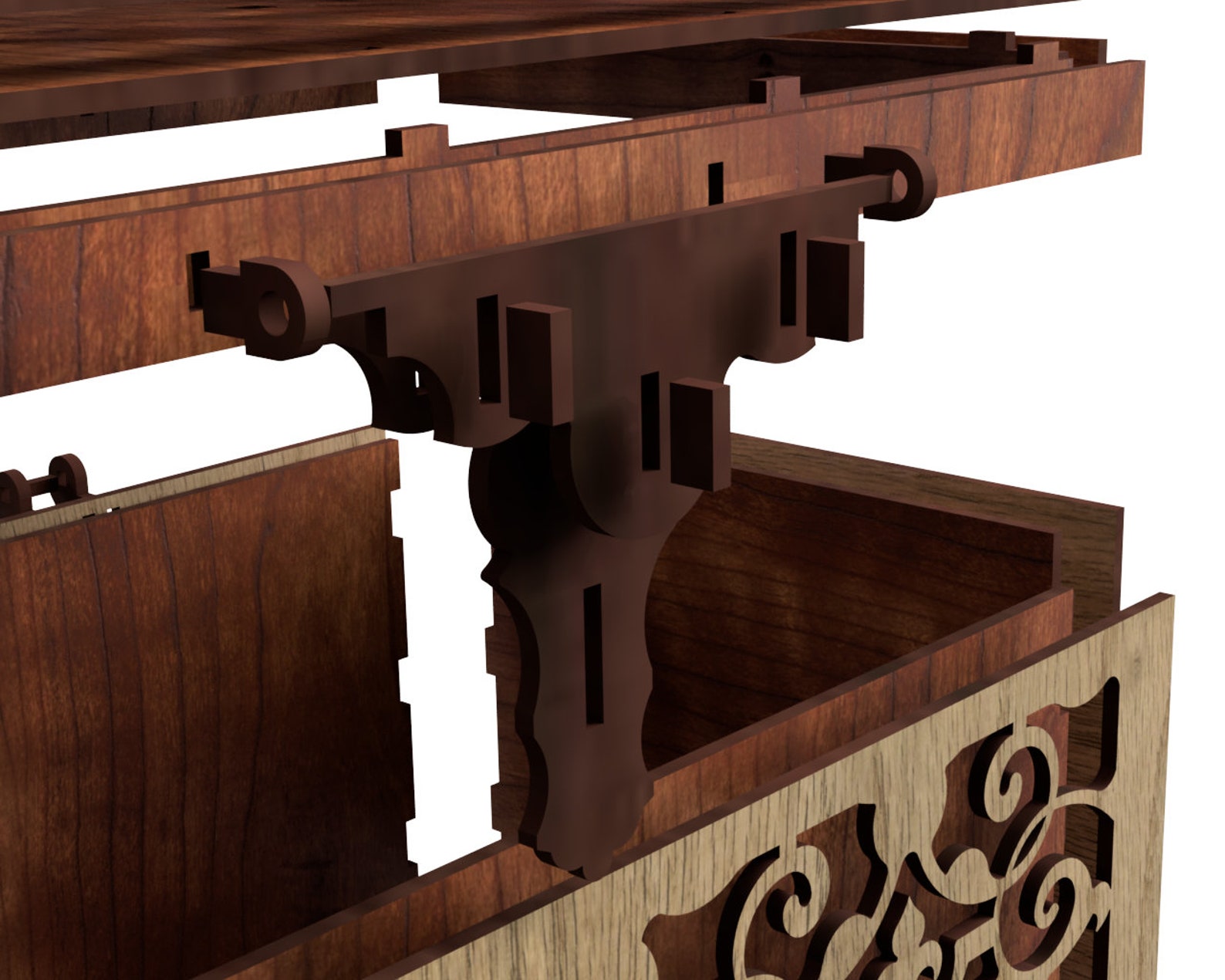 Laser Cut Rustic Wooden Chest With Lockable Hinged Lid - Etsy