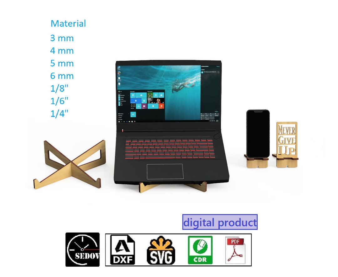 DIY Laser Cut Set Laptop Stand and Phone Stand - Easy Assembly, Perfect ...