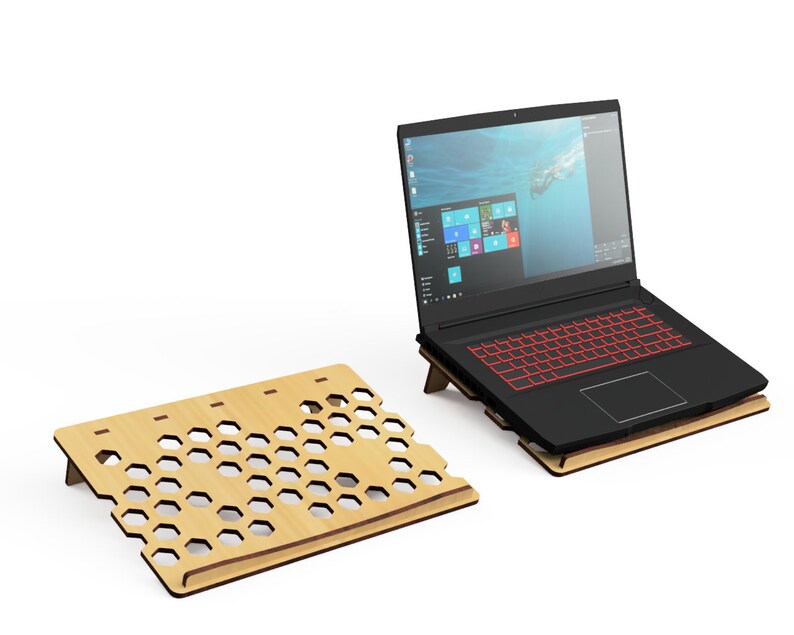 Laser Cut Simple Laptop Stand Easy Assembly Honeycomb - Etsy