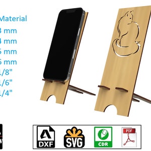 Laser Cut Phone Stand Beautiful Cat Wooden Figurine - Etsy