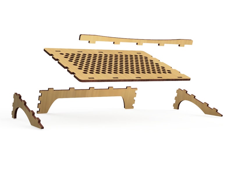 Laser Cut Laptop Stand With Ventilation Holes - Ergonomic and ...