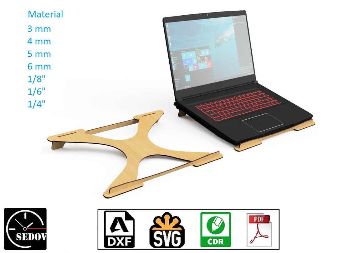 Laser-cut Laptop Stand Template: Optimal Ventilation With - Etsy