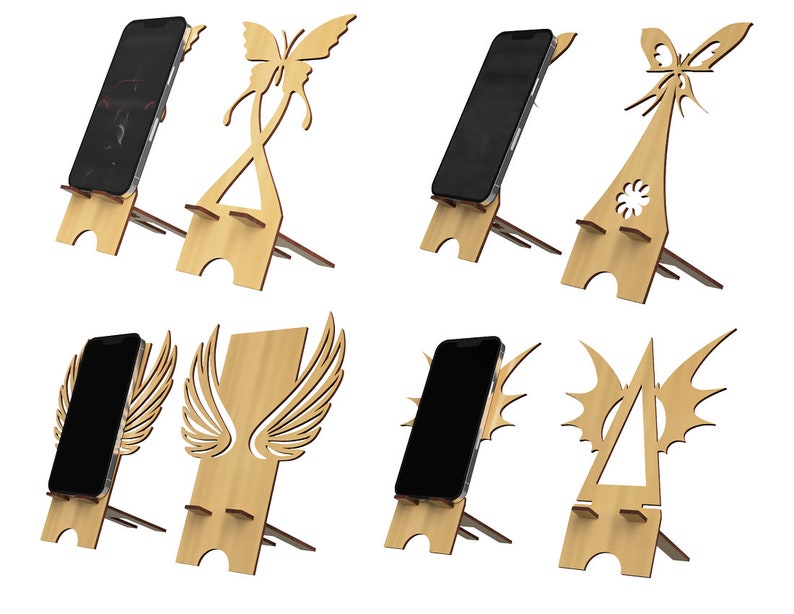Laser Cut Phone Stand Set Stylish 20 Designs Convenient and Portable ...
