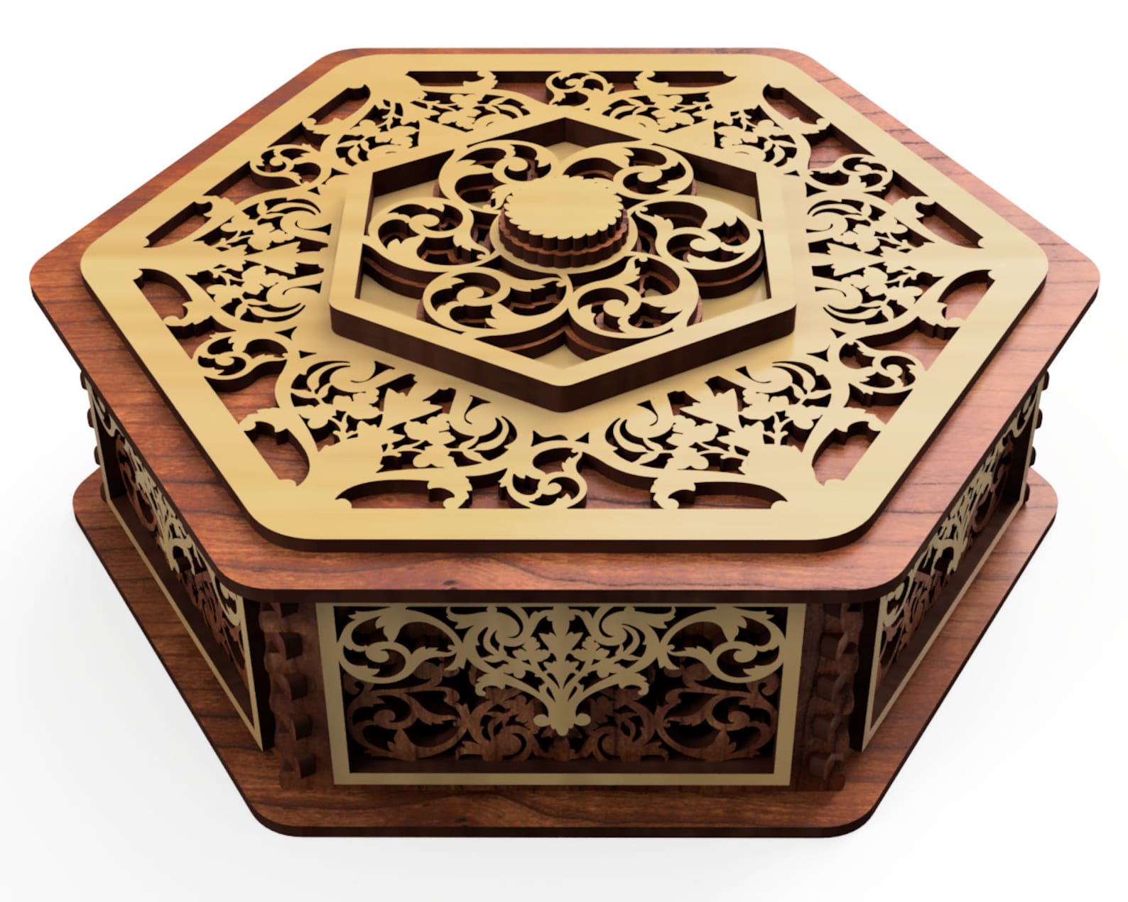 Laser Cut Set of 3 Caskets Box- Beautiful Ornament Boxes - Jewelry Gift ...