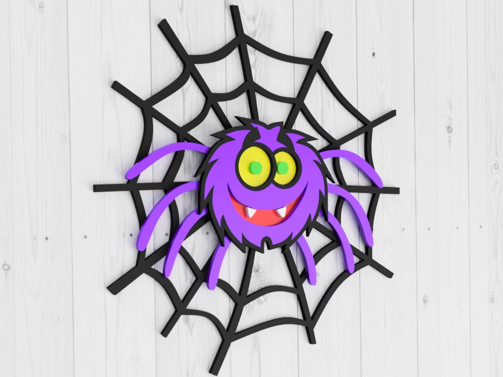 Laser Cut Set Spider Hanging Door Sign or Wall Sign, Wooden Toys, for ...