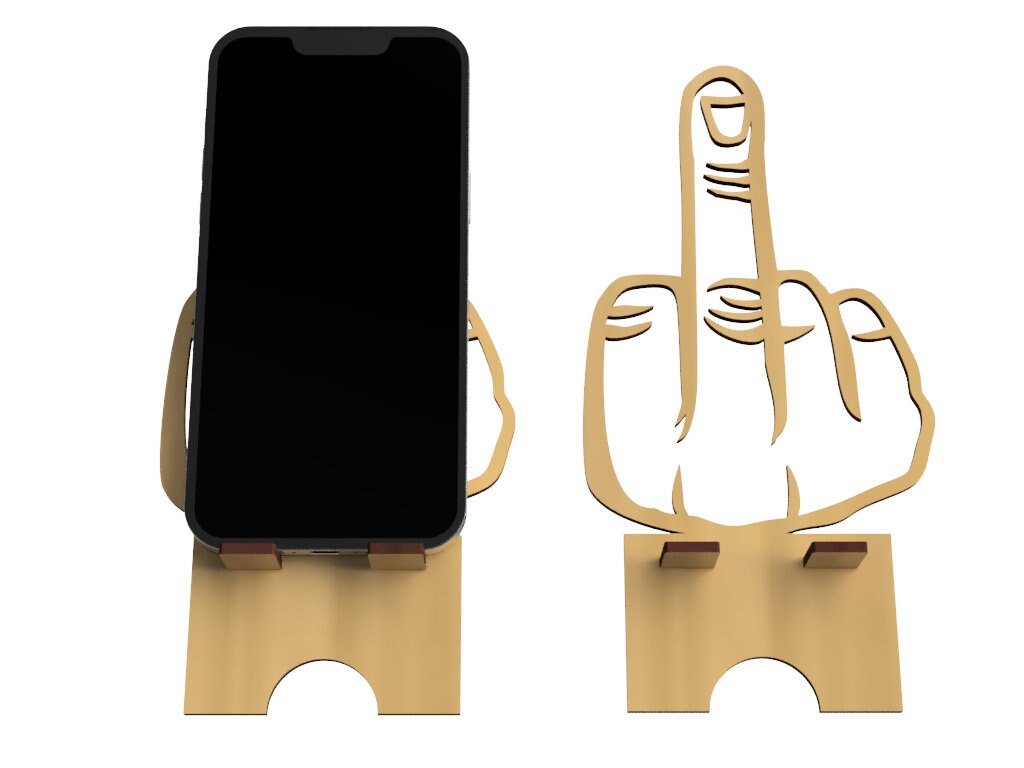 Laser Cut Phone Stand Middle Finger F off Original - Etsy
