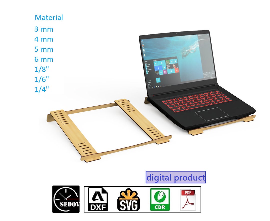 Laser Cut Adjustable Laptop Stand Travel-friendly Portable Holder Easy ...