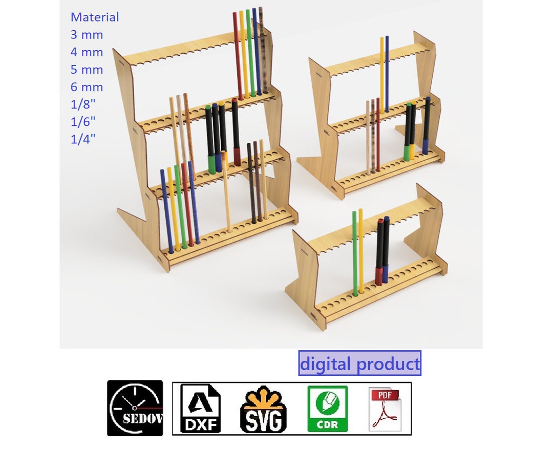 Laser Cut Retail Display Stand 3 Sizes Showcase - Pencil Organizer ...