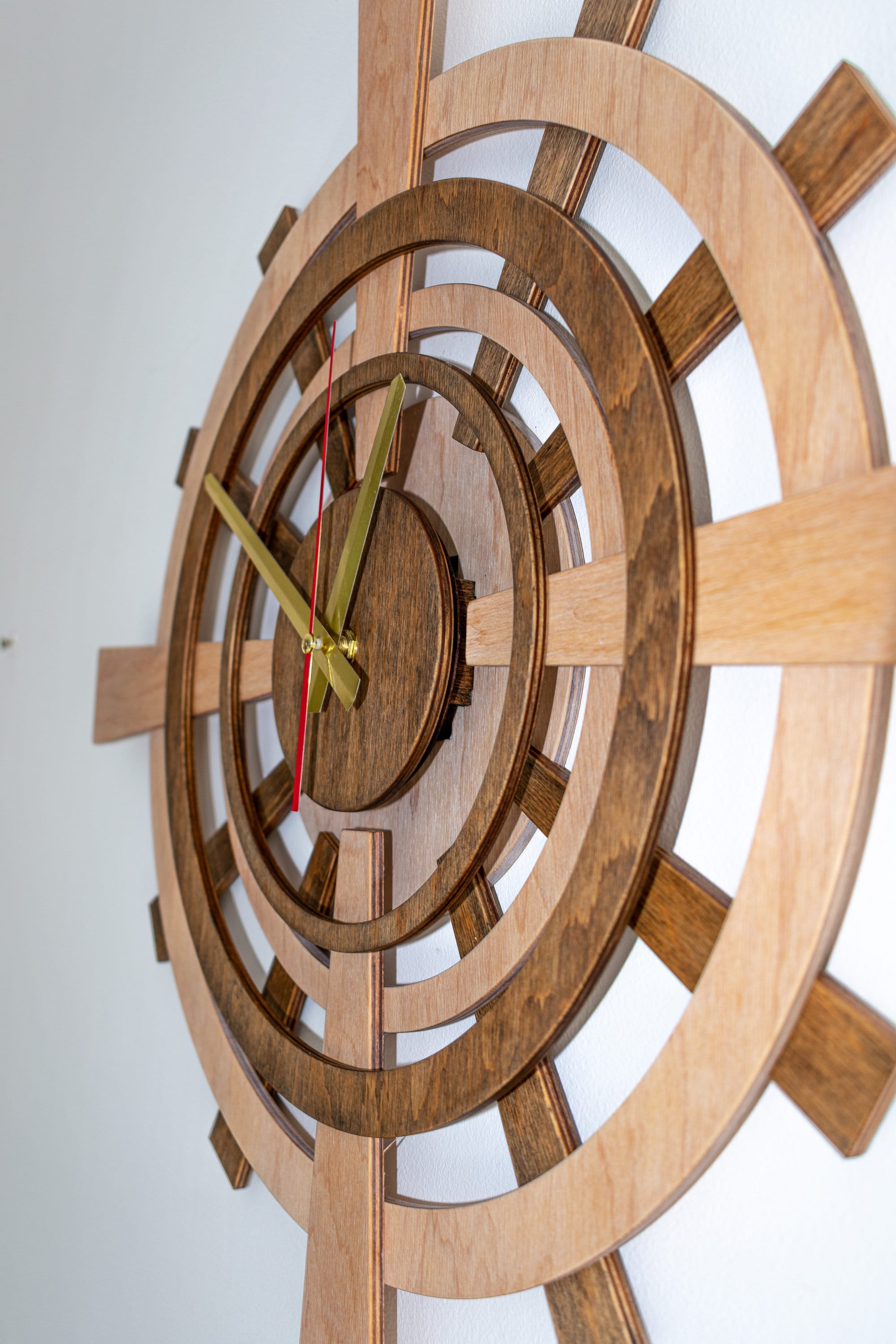 Laser Cut Modern Wall Clock Layered Wood Wall Clock Large Wall - Etsy