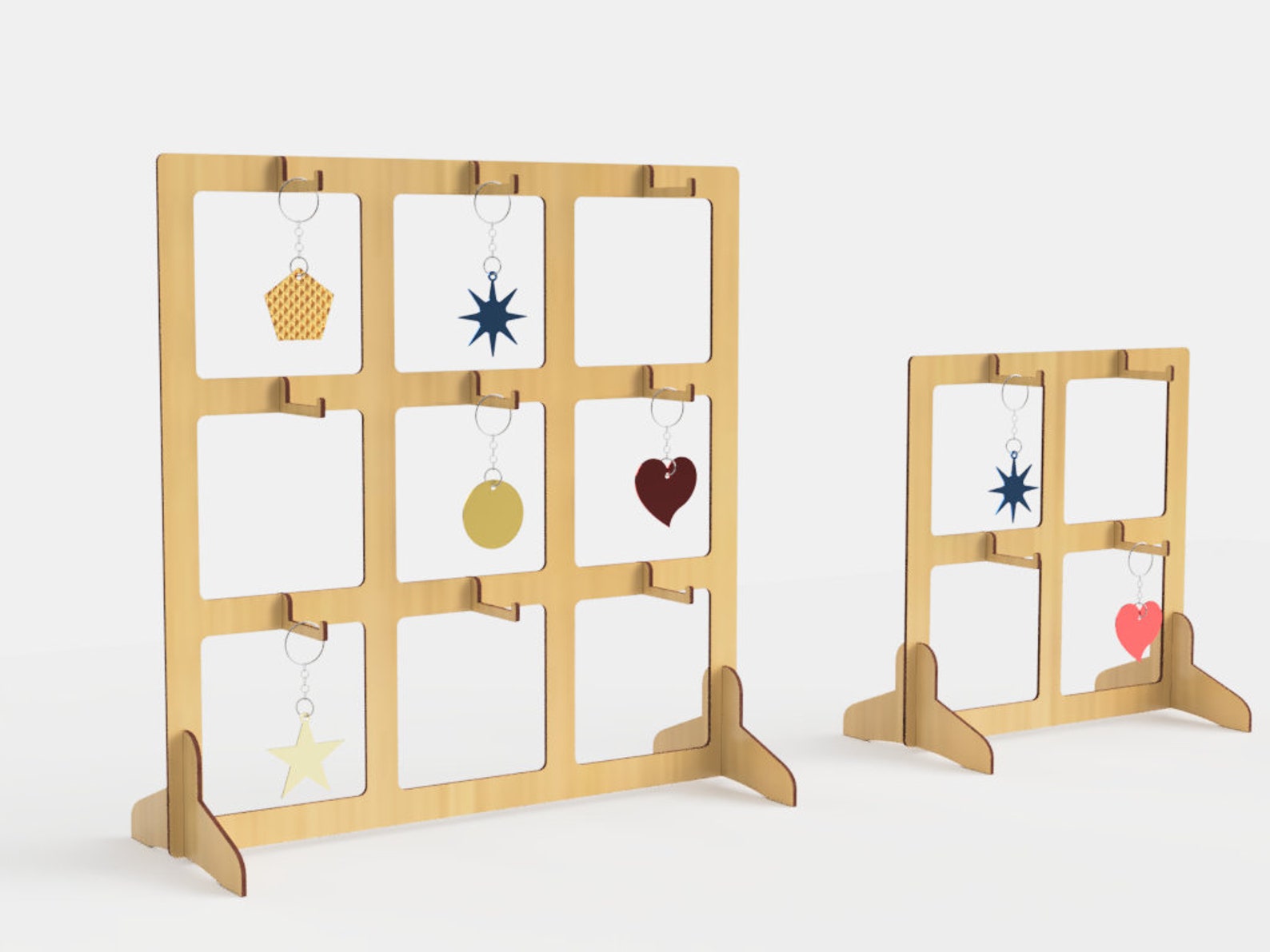 Laser Cut Template Key Chain Stand Kit Minimalist Key Chain Holder ...