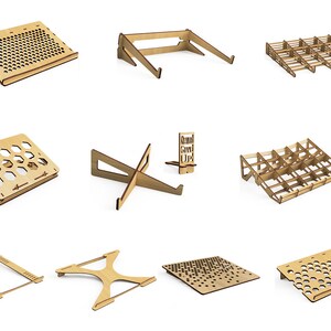 Set of 10 Laser Cut Laptop Stand Templates Variety Pack Adjustable ...