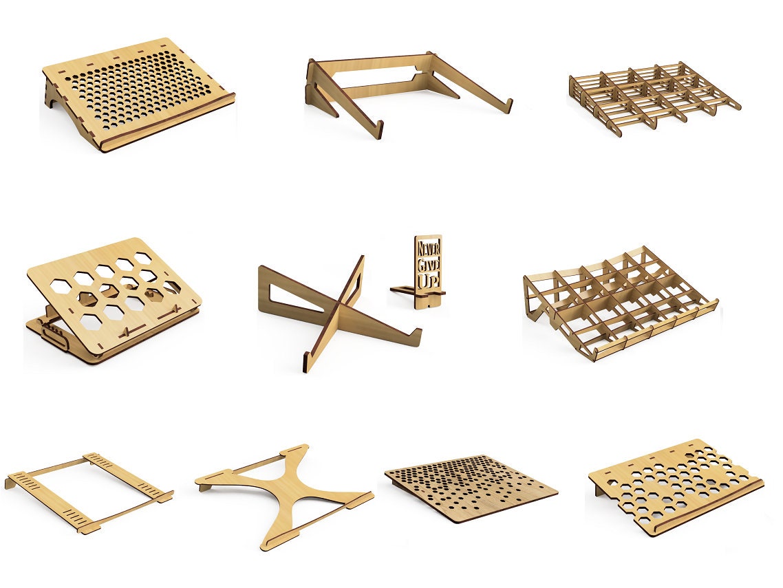 Set of 10 Laser Cut Laptop Stand Templates Variety Pack Adjustable ...
