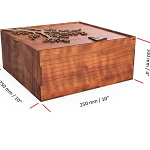 Laser Cut Box With Hinged Lid and Tree Branch Design - Ideal for Gifts ...