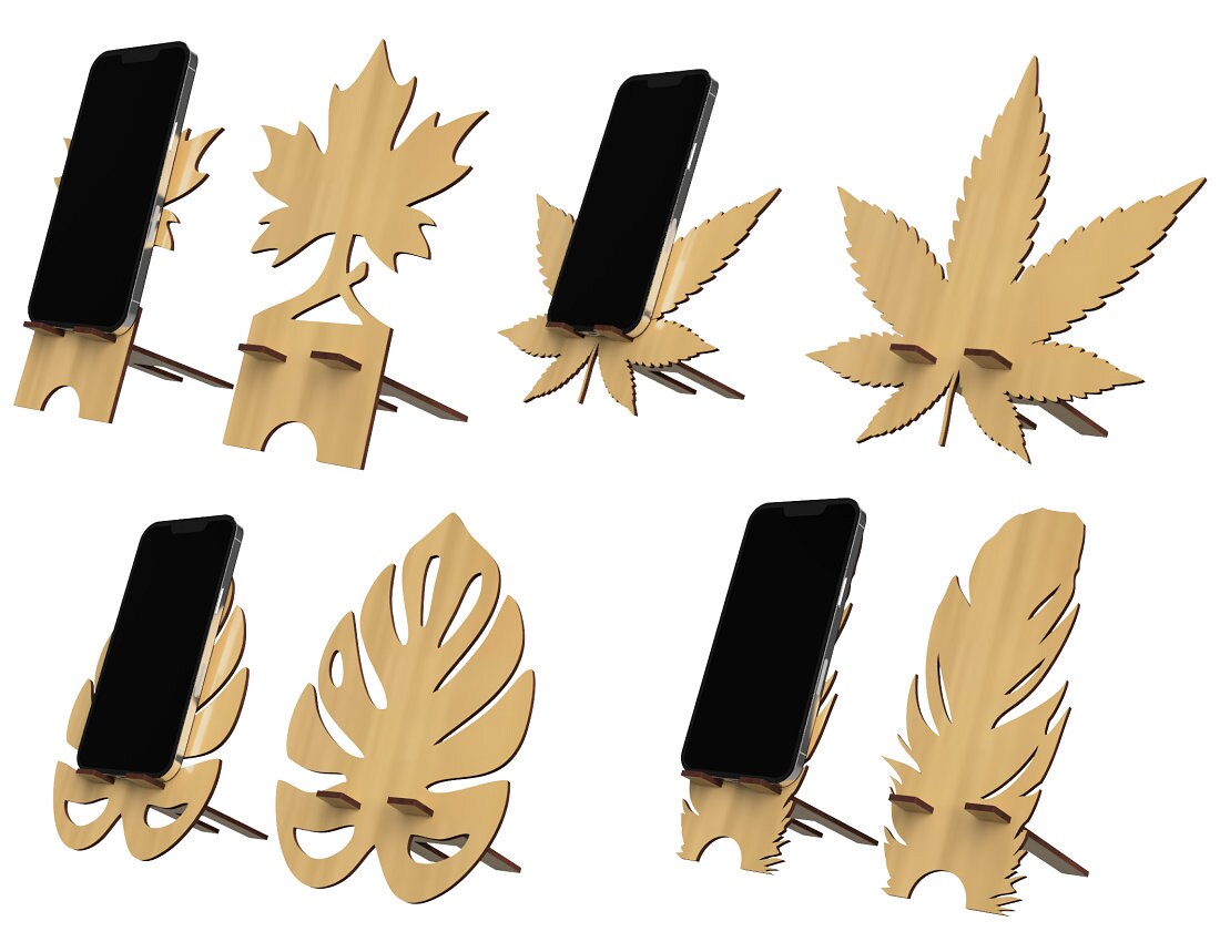 Laser Cut Phone Stand Set Stylish 20 Designs Convenient and Portable ...