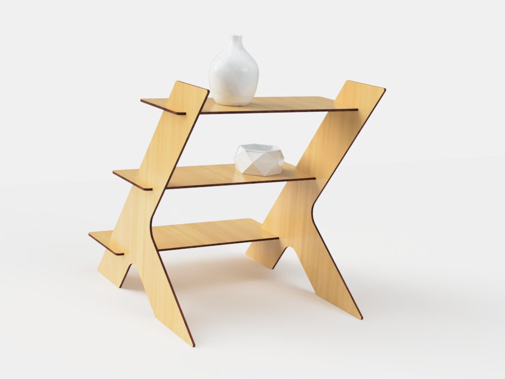 Laser Cut Three Tier Shelf for Store Showcase, Office, or Home ...