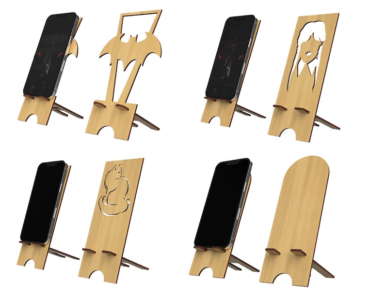 Laser Cut Phone Stand Set Stylish 20 Designs Convenient and Portable ...