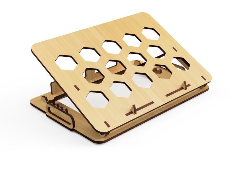 Laser Cut Laptop Stand Adjustable Tilt Height - Large Honeycomb ...