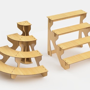 Laser Cut Retail Display Shelf Step Design for Customization Round ...