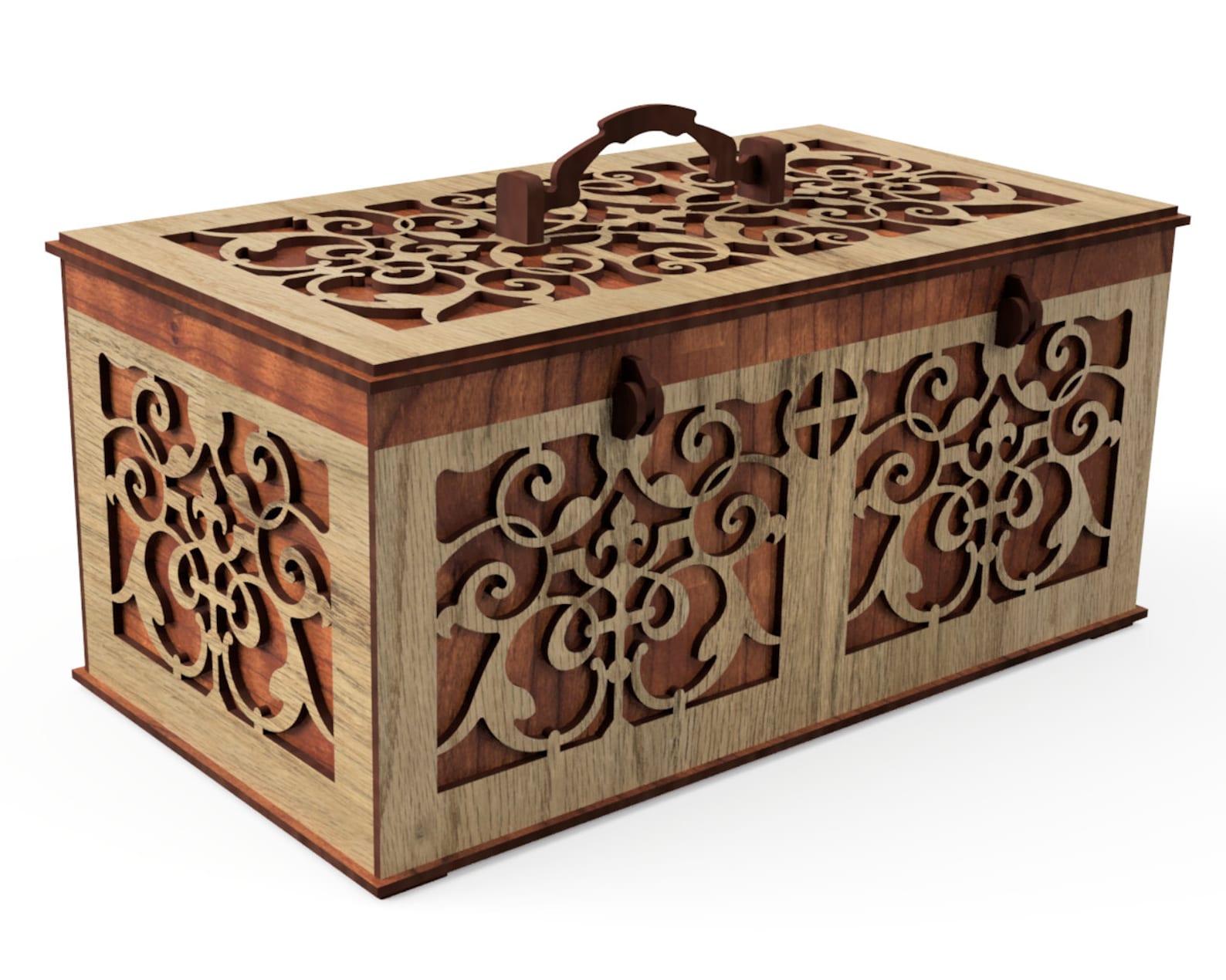 Laser Cut Rustic Wooden Chest With Lockable Hinged Lid - Etsy