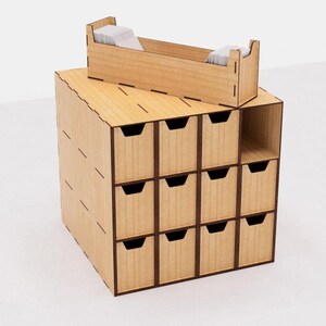 Laser Cut Card Box for CCG MTG Catalog Box Filing Cabinet Drawers for ...