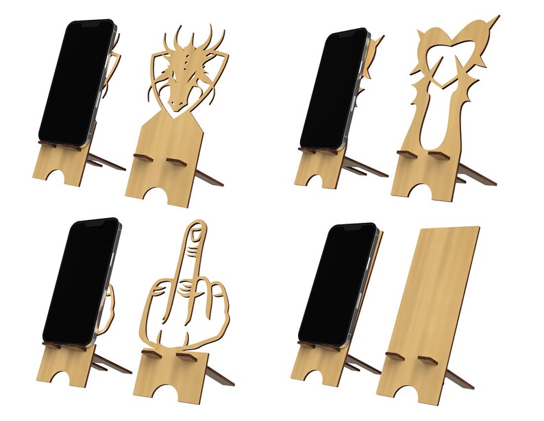 Laser Cut Phone Stand Set Stylish 20 Designs Convenient and Portable ...