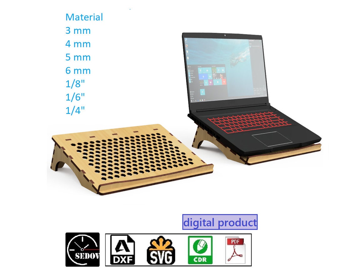 Laser Cut Laptop Stand With Ventilation Holes - Ergonomic and ...