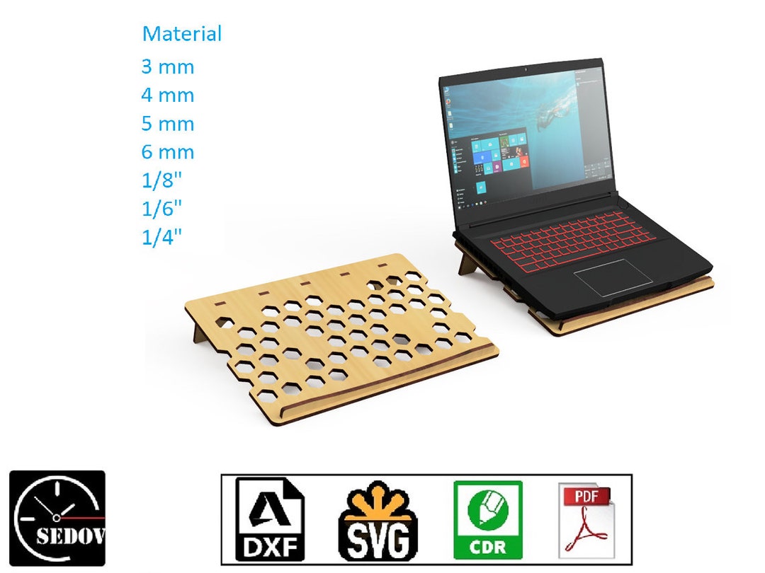 Laser Cut Simple Laptop Stand Easy Assembly Honeycomb - Etsy