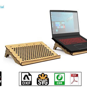 Laser Cut Laptop Stand With Ventilation Holes Ergonomic and Convenient ...