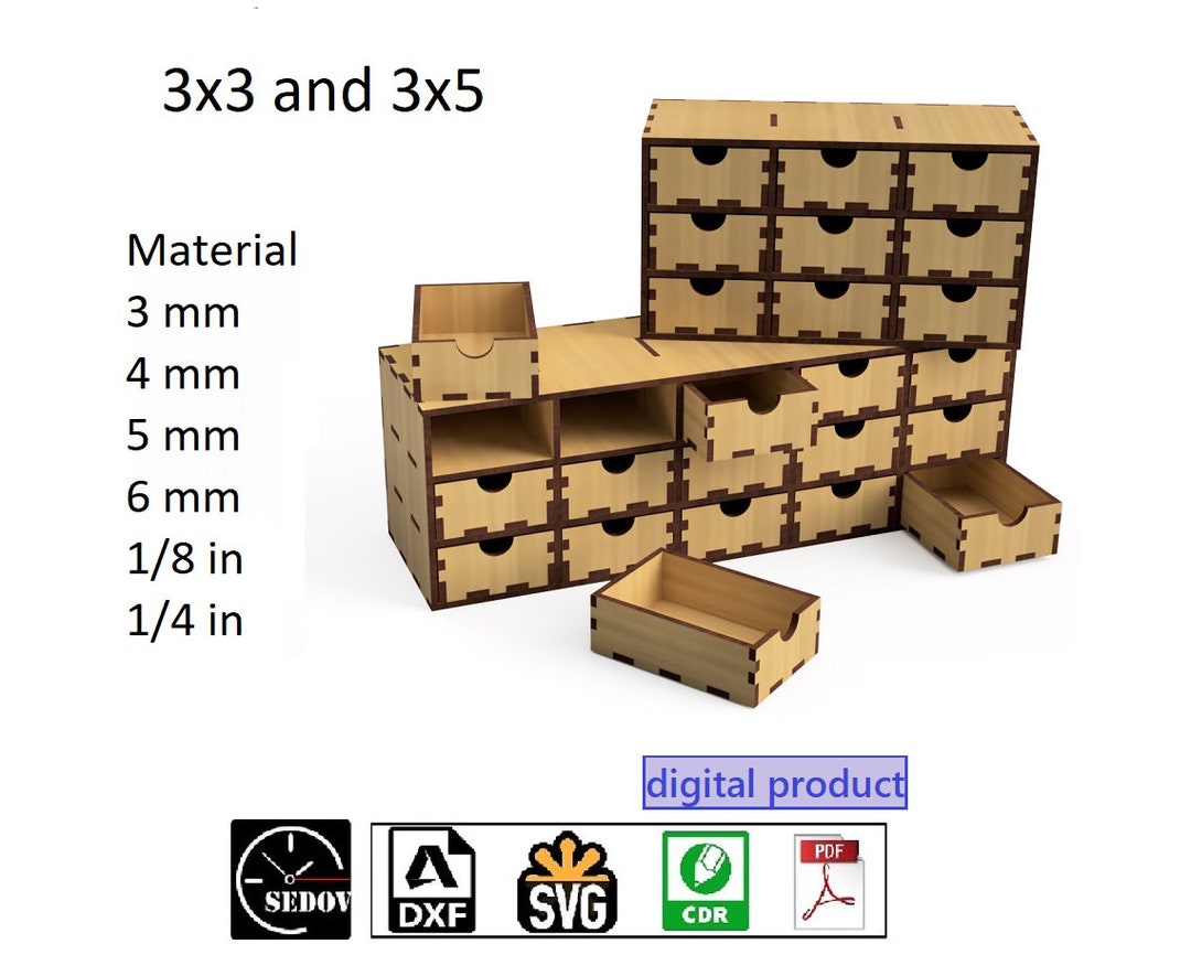 Laser Cut Drawer Organizer or Stackable Storage Boxes in Multiple Sizes ...