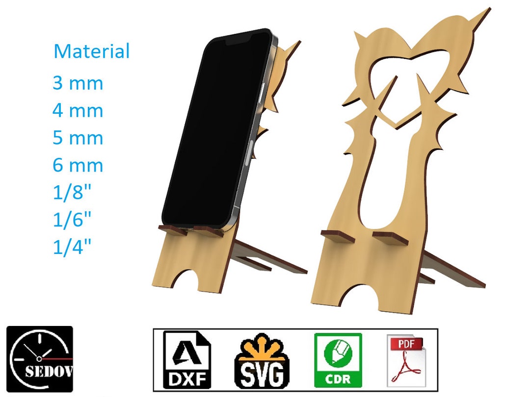 Laser Cut Phone Stand Prickly Heart Original Cellphone - Etsy