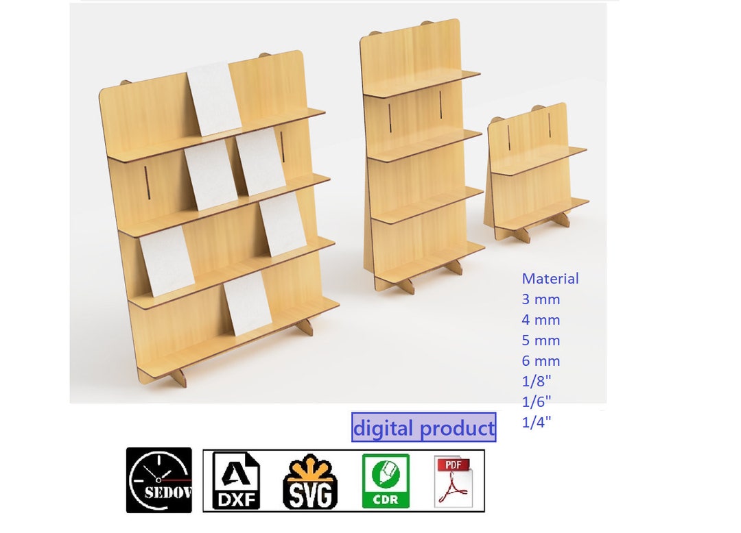 Laser Cut Retail Shelves for Cards Showcase Set 3 Sizes Trade Shelve ...