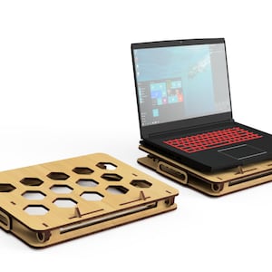 Laser Cut Laptop Stand Adjustable Tilt Height - Large Honeycomb ...