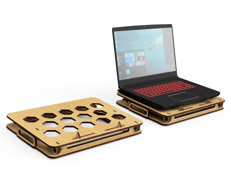 Laser Cut Laptop Stand Adjustable Tilt Height - Large Honeycomb ...
