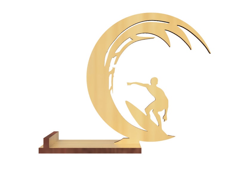 DIY Laser Cut Template: Phone Stand Surfer Who Caught the - Etsy