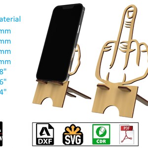 Laser Cut Phone Stand Middle Finger F off Original - Etsy