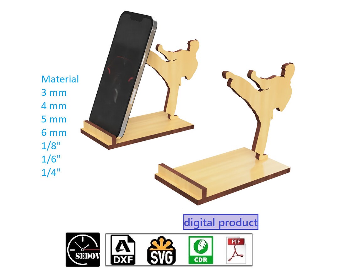 Laser Cut Karate Phone Holder: DIY Figurine Stand (digital Files) - Etsy