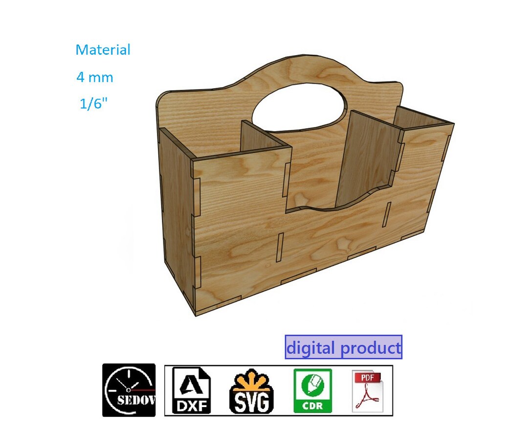 Laser Cut Kitchen Organizer With Handle or Tools Organiser, Storage ...