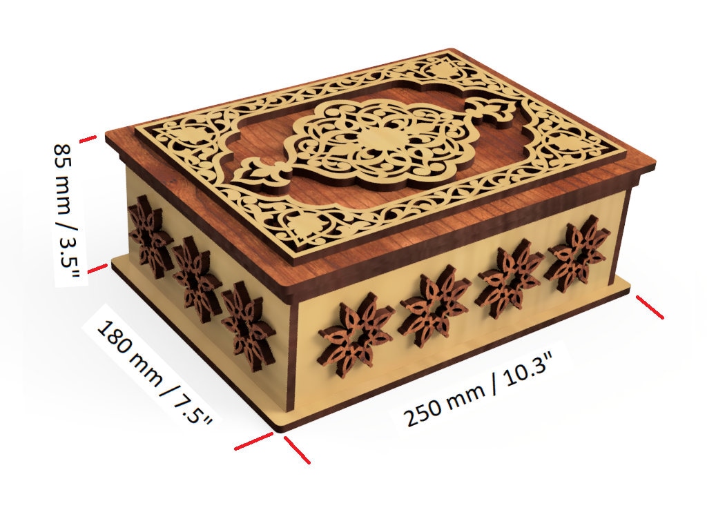 Laser Cut Set of 3 Caskets Box- Beautiful Ornament Boxes - Jewelry Gift ...