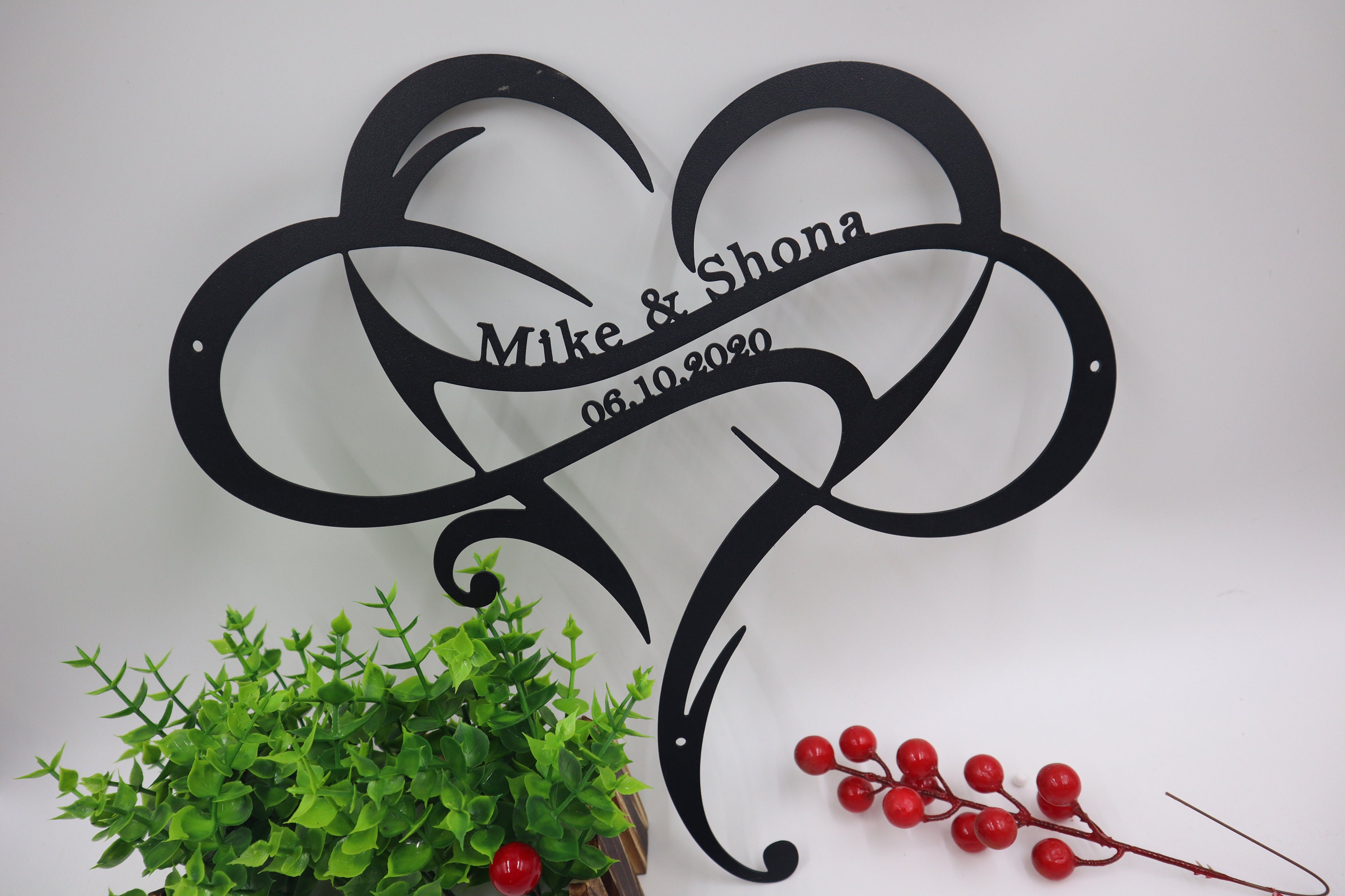 Personalized Couples' Names and Date Eternal Love Symbol Infinity Heart ...