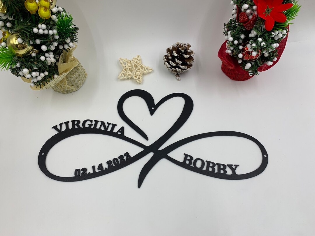 Personalized Infinity Love Metal Sign - Custom Names & Special Date ...