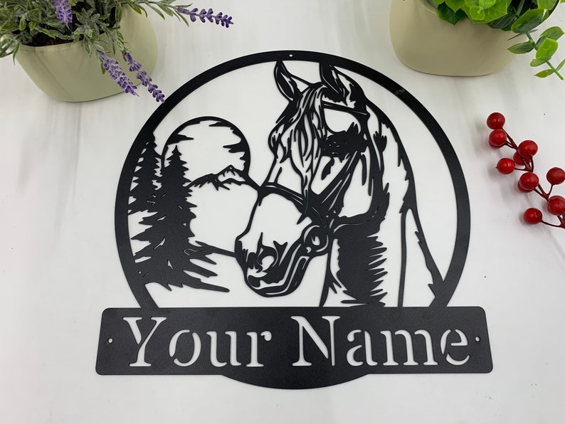 Personalized Horse Metal Sign Custom Equestrian Name Wall - Etsy