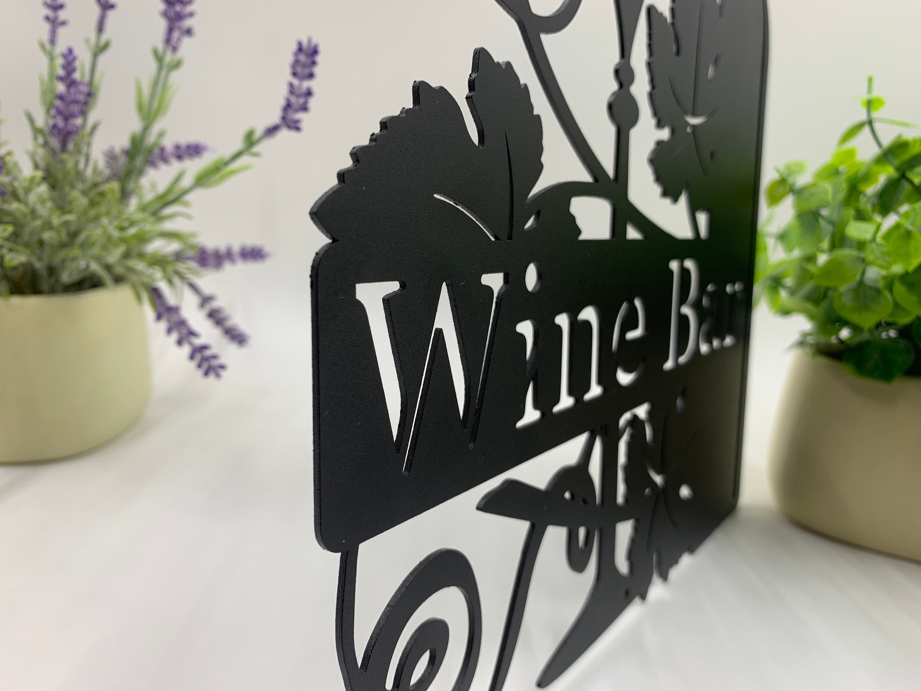 Custom Wine Bar Metal Sign Elegant Vineyard Themed Wall Art ...