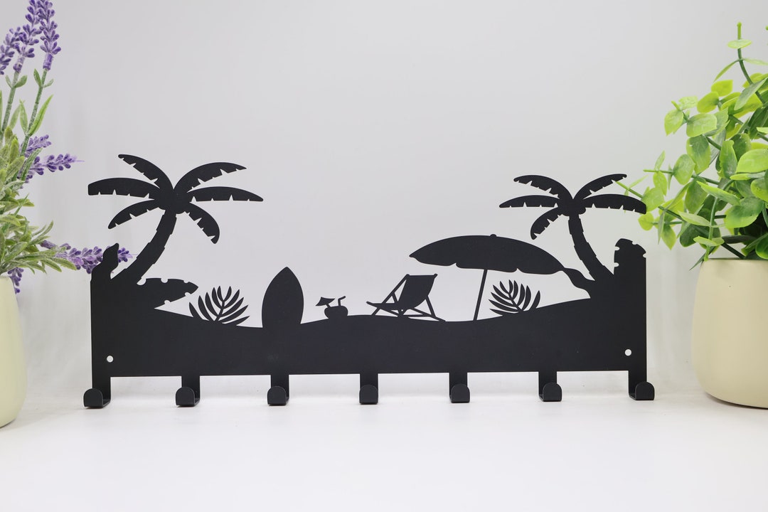 Beach Style Key Holder for Wall | Metal Key Organizer Rack, 7-15 Hooks ...