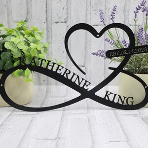 Personalized Metal Infinity Heart Sign - Customizable Heart Plaque ...