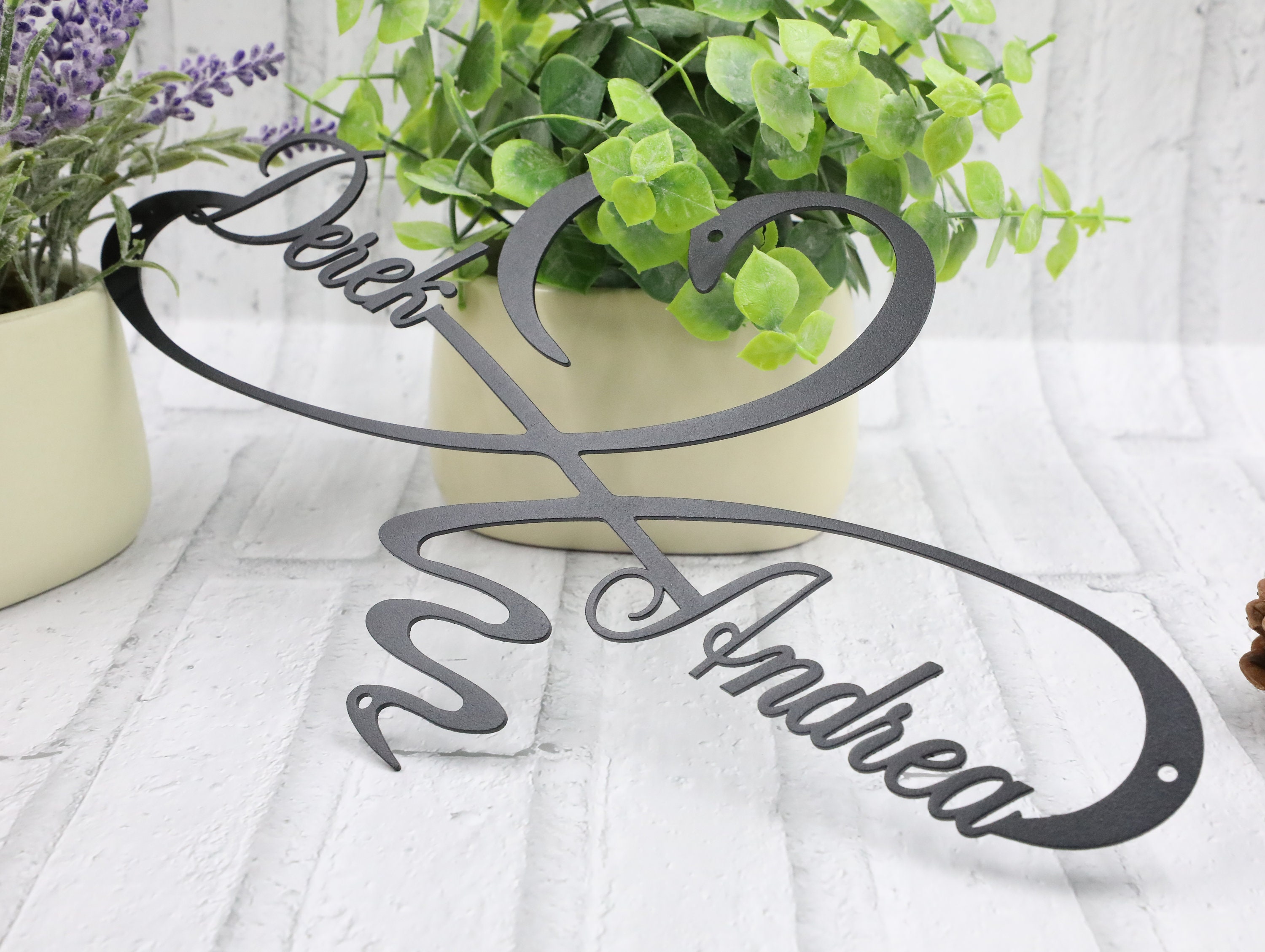 Personalized Metal Infinity Heart Sign Customizable Heart Plaque Custom ...