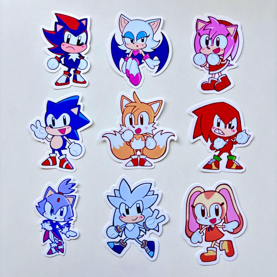 Sonic Stickers Set of Mini Stickers all 9 Characters/ or Single ...